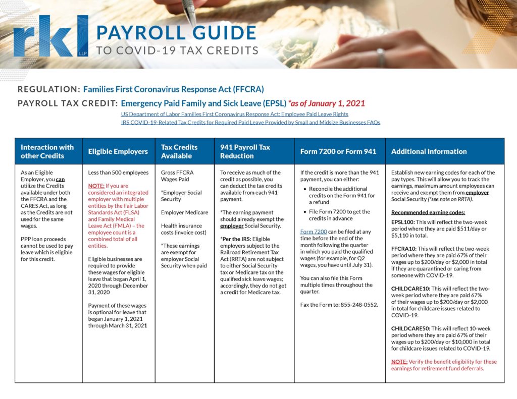 Payroll Guide to COVID-19 Tax Relief - RKL LLP